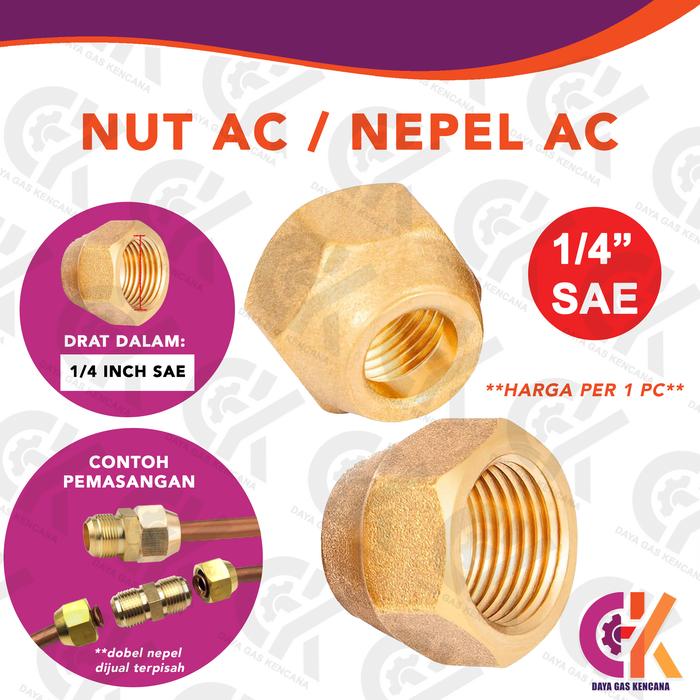 Jual Nut AC Nepel Nipple AC 1/4 SAE - Nut Flaring Flare Nut - Jakarta Barat - Daya Gas Kencana ...