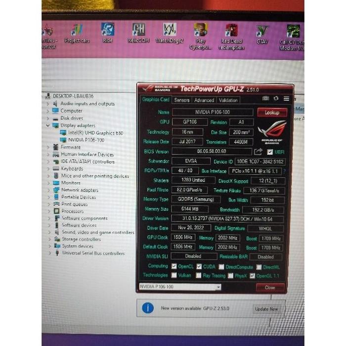 Jual READY!! NVIDIA EVGA P106 - 100 6GB DDR5 SETARA GTX 1060 6GB LOW ...