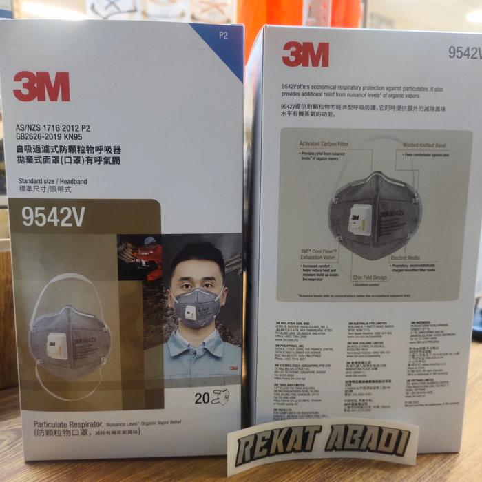 Jual Masker 3M KN95 p2 9542V headloop original isi 20 pcs/box - Jakarta Barat - Rekat Abadi ...