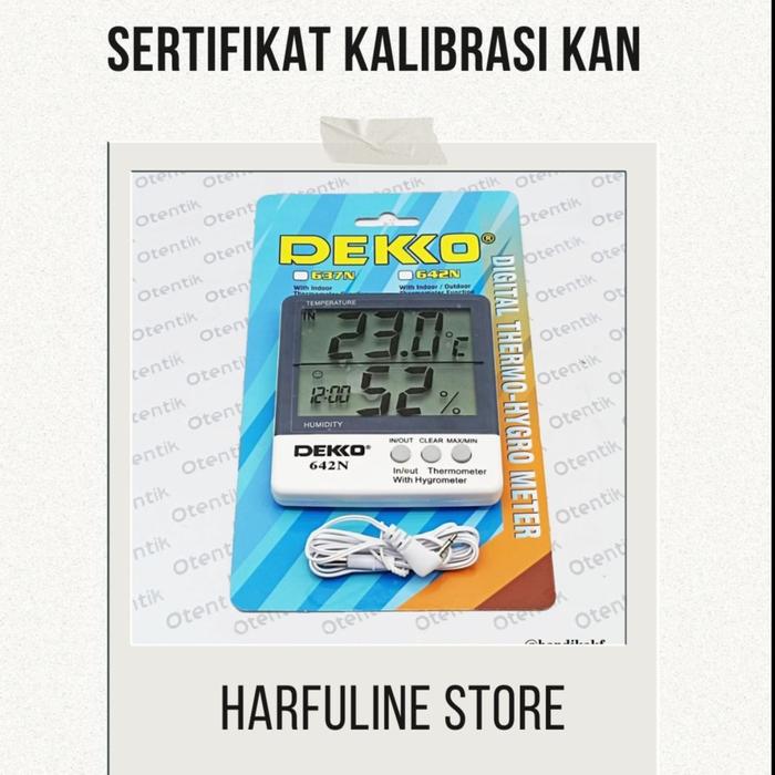 Jual THERMOHYGROMETER DIGITAL DEKKO 642N dan SERTIFIKAT KALIBRASI ...