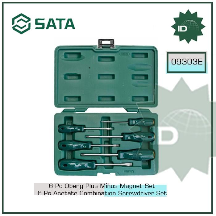 Jual Obeng Magnet set 6 pcs Acetate Screwdriver Set 09303E Sata Tools ...