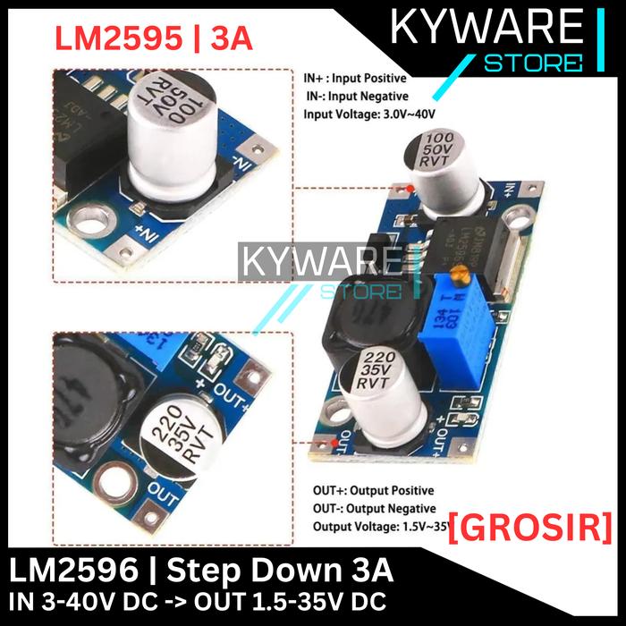 Jual LM2596 Step Down DC to 3A Adjustable Buck Converter Penurun ...