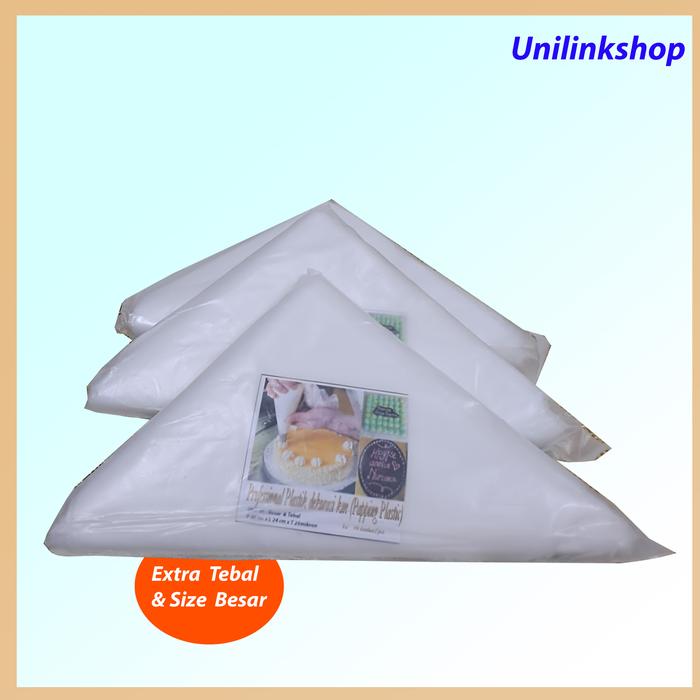 Jual Plastik segitiga kue ukuran Besar - 35 x 24cm Isi 50 lembar Tebal ...