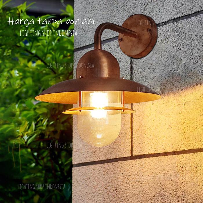 Jual Lampu dinding tembaga model topi waterproof dekor vintage outdoor ...
