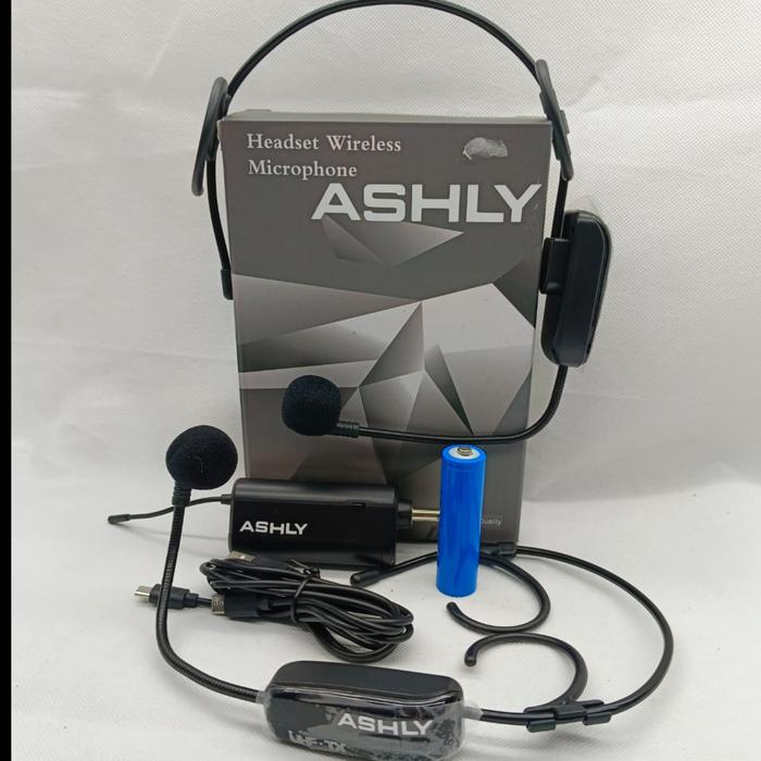 Promo microphone wireless bando ASHLY mikropon headset uhf baterai cas ...