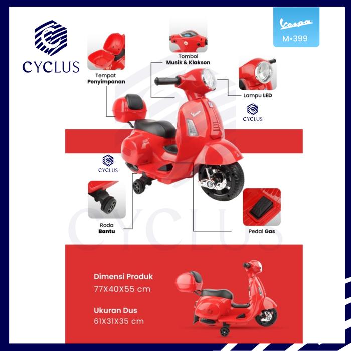 Jual Mainan Motor Listrik Aki Anak PMB M-788 M788 Vespa - Kota Bekasi ...