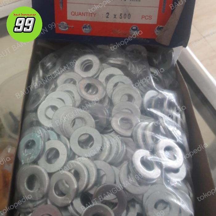 Jual M10 ring plat putih galvanis wp / washer plate 10mm per pcs ...