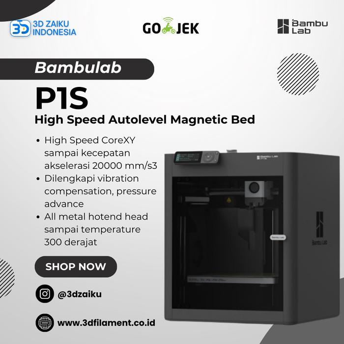 Jual Bambulab P1S CoreXY Full 3D Printer High Speed Autolevel Magnetic ...