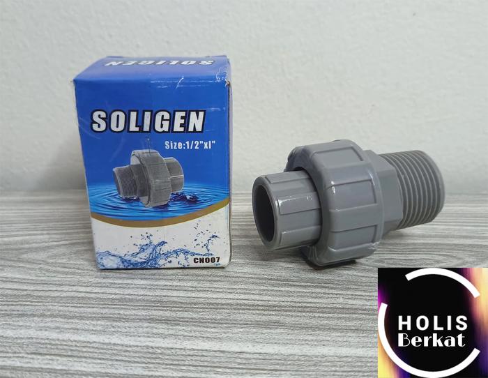 Jual Watermur Drat Luar 1" x Polos 1/2" Water Mur PVC Pompa Air SOLIGEN ...