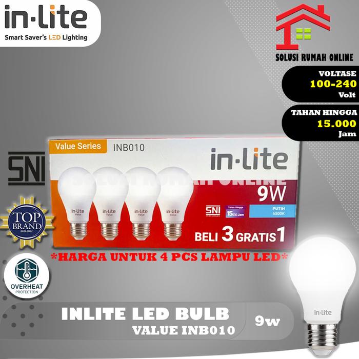 Jual Paket INLITE Led VALUE INB010 Beli 3 GRATIS 1 Garansi 1thn In-Lite ...