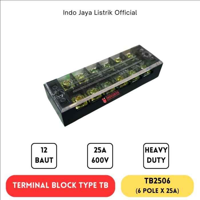 Jual TERMINAL BLOCK 25A X 6 POLE 6 PIN TERMINAL KABEL - Kab. Sleman ...