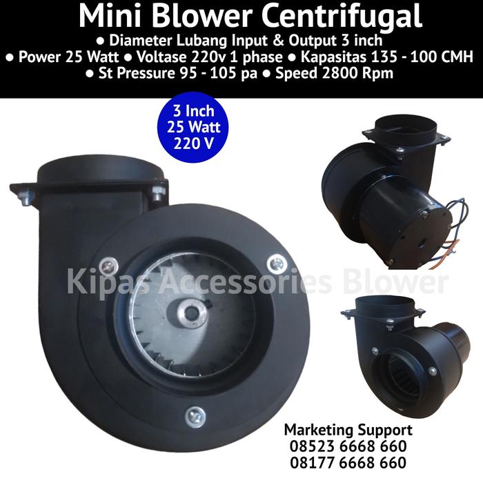 Jual Mini Centrifugal 3 Inch Mini Blower Fan 3 inch 220V De75 - Jakarta ...
