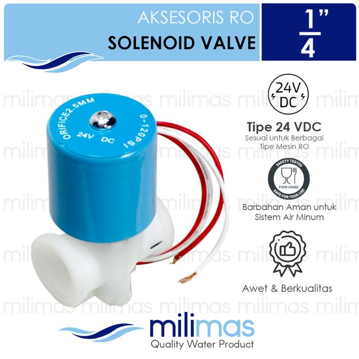 Jual MILI Solenoid Valve 24 VDC Reverse Osmosis 1/4"-Selenoid Stop Kran RO - Kota Malang ...
