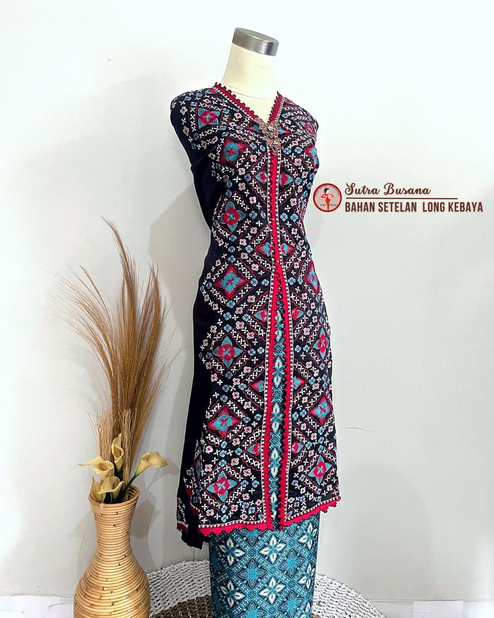 Jual Bahan Setelan Long Kebaya Bordir Handmade Panjang Kumeli Series ...