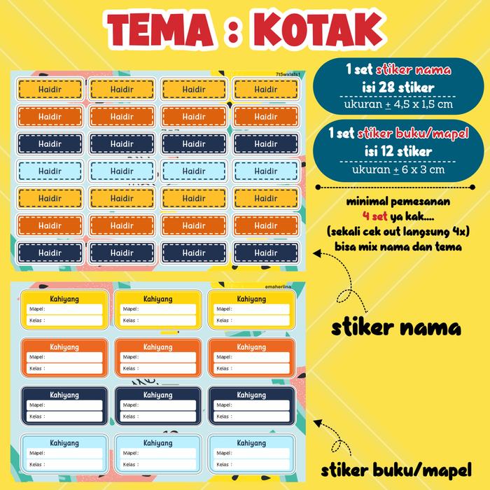 Jual Part 2 - ANTI AIR-Stiker Label Nama & Buku (pemesanan kelipatan 4 ...