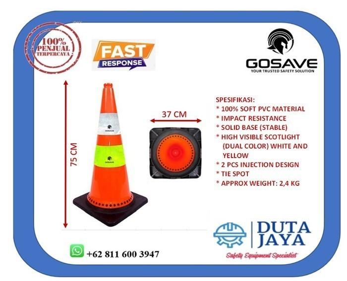 Jual Traffic Cone GoSave 75 cm /Kerucut Lalu Lintas / safety cone ...