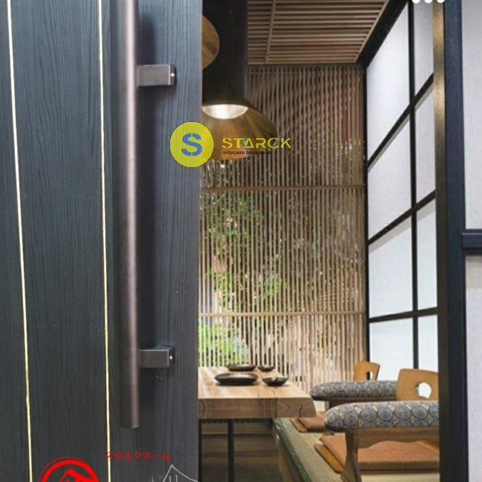 Jual Pull handle STArck 60cm Stainless steel Matt Black pintu kaca dan ...