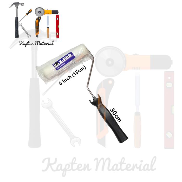Jual Kuas Rol Zpro 6 Inch | Kuas Roll Cat Minyak 6"Busa Gagang Pendek ...