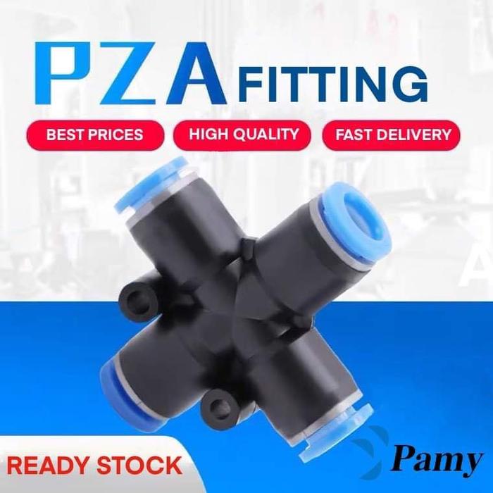 Jual SLIP LOCK FITTING PNEUMATIC CROSS TEE / TYPE PZA / MPZA - 10mm ...