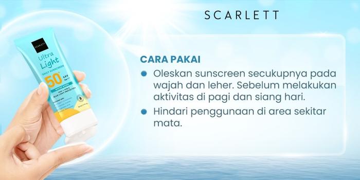 Jual Scarlett Whitening Sunscreen Ultra Light Daily Spf 50+ Pa ...