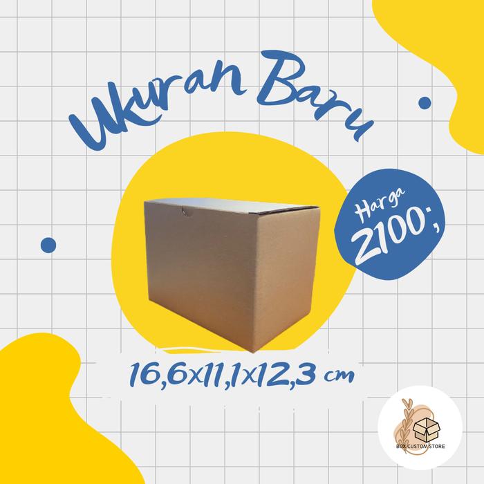 Jual Packing Kardus Box Die Cut Polos Ukuran 16,6cm x 11,1cm x 12,3cm ...