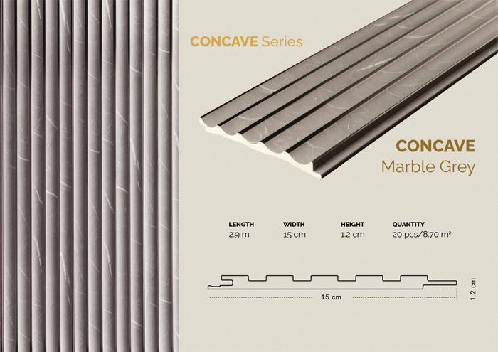 Jual Wall Panel GAIA CONCAVE Series - Kisi kisi Wall Panel model cekung - Marble Natural ...