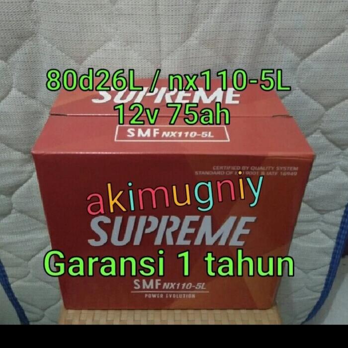 Jual aki mobil garansi 1 tahun 80d26l 12v 75ah nx110-5l gs incoe amaron bos - Jakarta Selatan ...