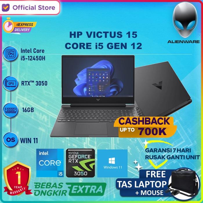 Promo HP Victus 15 Core i5-12450H RTX 3050 4GB - 16GB 512SSD 15.6 ...