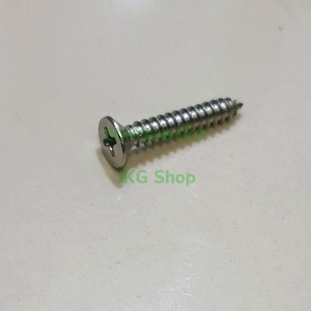 Jual Skrup sekrup tapping screw stainless SUS 304 FH 8 x 1 kepala rata ...