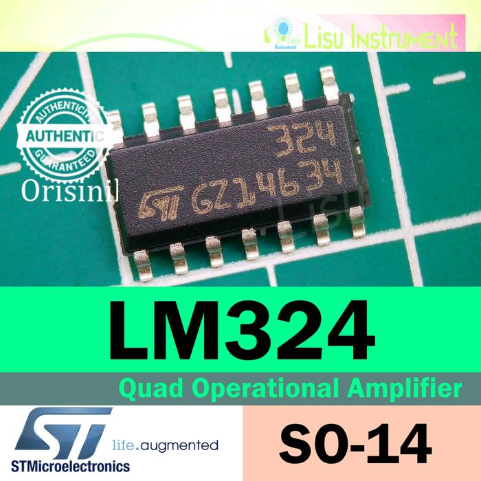 Jual LM324 324 Quad Operational Amplifier SOP-14 - STMicroelectron ...