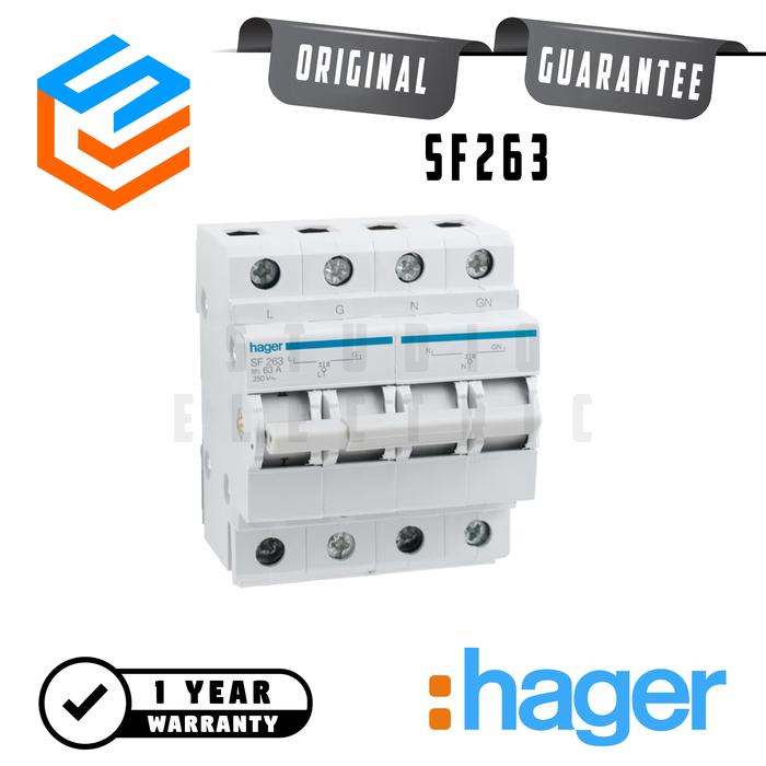 Jual Hager Change Over Switch SF263 2P 63A COS Ohm Saklar PLN Genset ...
