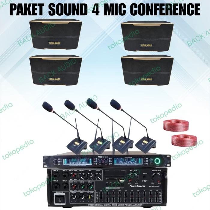 Jual paket sound system meeting room rapat kantor 4 mic dan 4 speaker ...