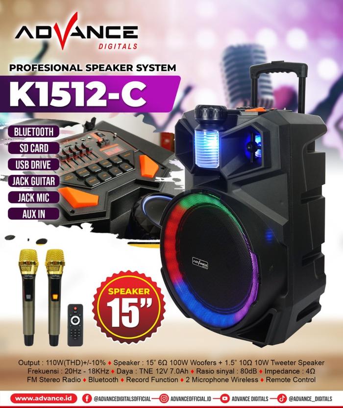 Jual Profesional Speaker System Advance K1512C Ukuran 15 inch - Kota ...
