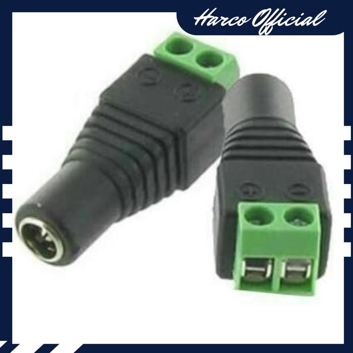 Jual Jack DC Female Connector Plug Jack Socket For CCTV Cable 100 Pcs ...