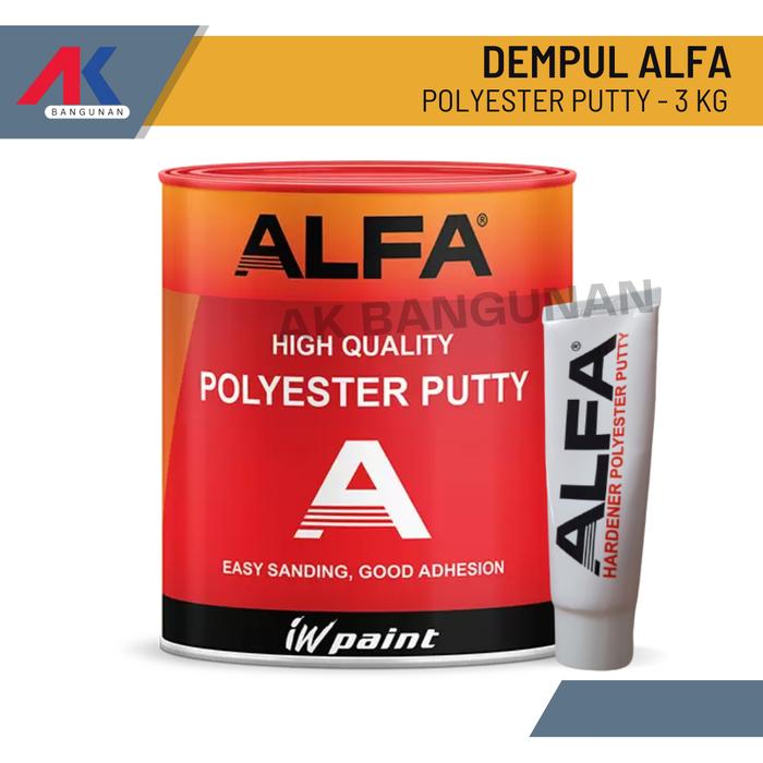 Jual Dempul Alfa Merah 3 Kg / Dempul Polyester Putty Besi Kayu Mobil ...