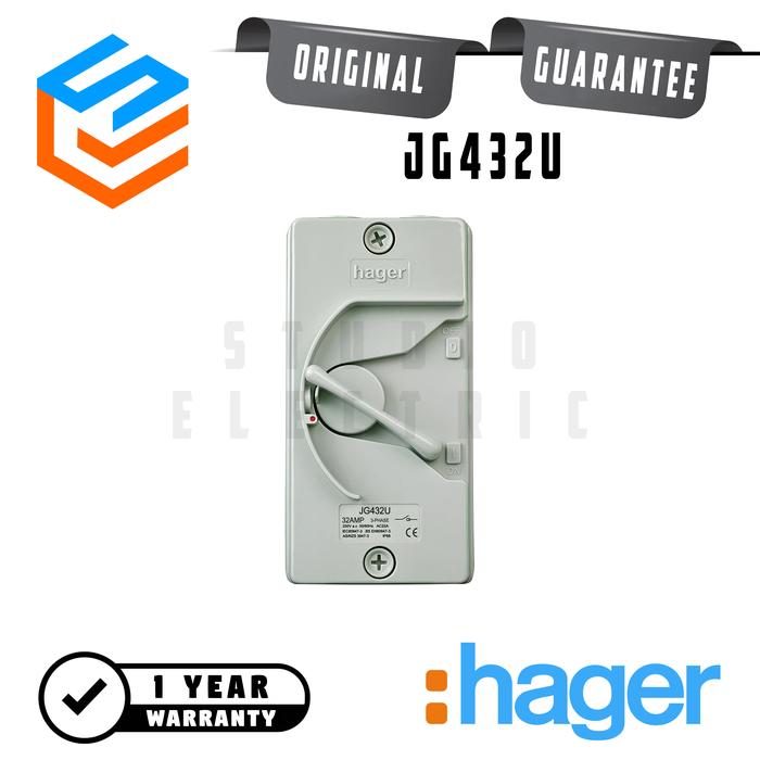 Jual Hager JG432U Utility Isolator Switch 4P 32A Isolating IP66 ...