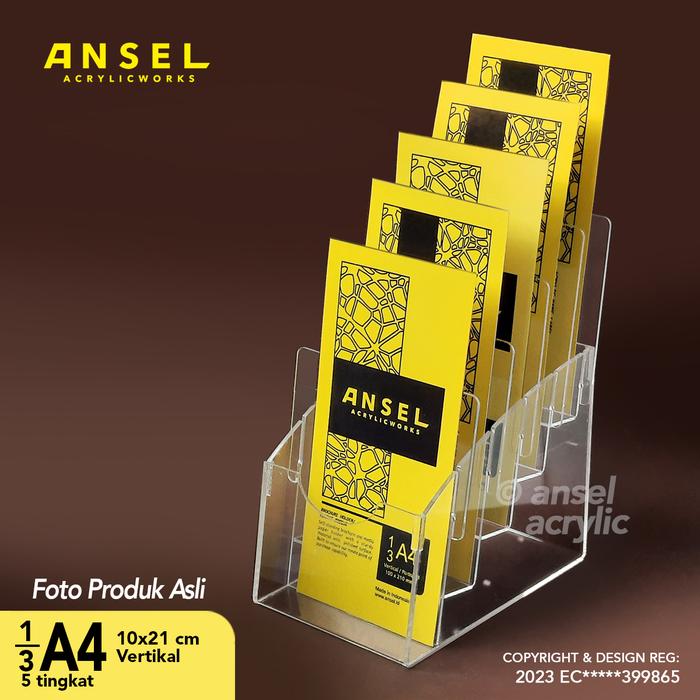 Promo ANSEL Tempat Brosur Akrilik 5 Tingkat [ 1/3 A4 - A6 ] Tipe E 5 ...