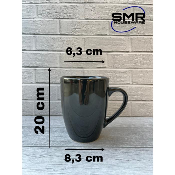 Jual GELAS MUG CANGKIR COREL KERAMIK HITAM POLOS 11 OZ - Jakarta Utara ...