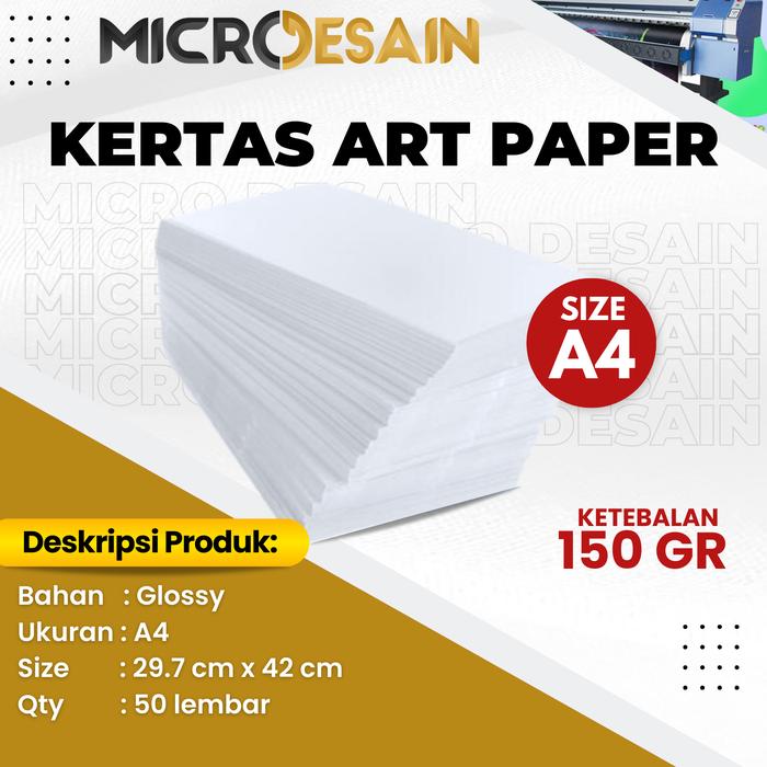 Jual Kertas Art Paper A4 150 gsm / Art Paper A4 150 Gr - Isi 50 lembar ...