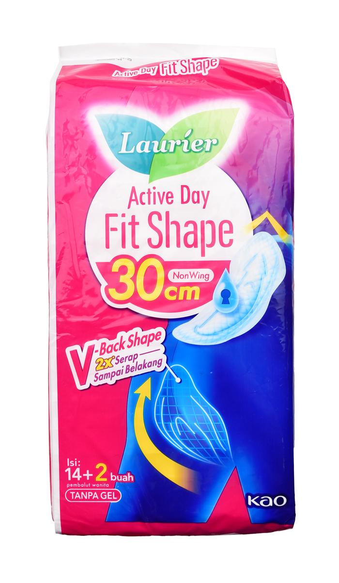 Jual Pembalut Wanita LAURIER FIT SHAPE 30 cm isi 14's NON-Wing V-BACK ...