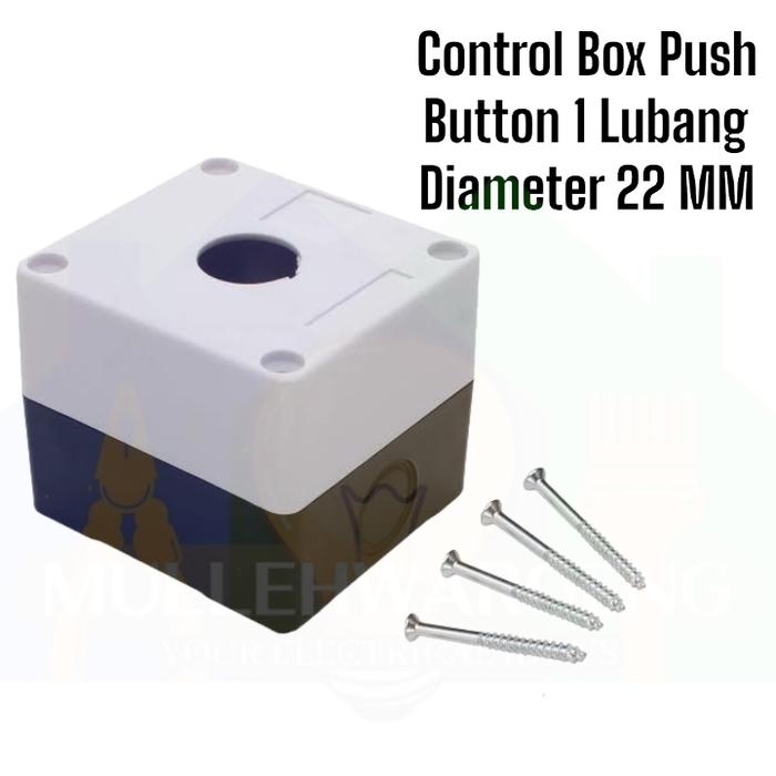 Jual BOX PUSH BUTTON 1 LUBANG CONTROL BOX KOTAK HOLE 22 MM WARNA PUTIH ...