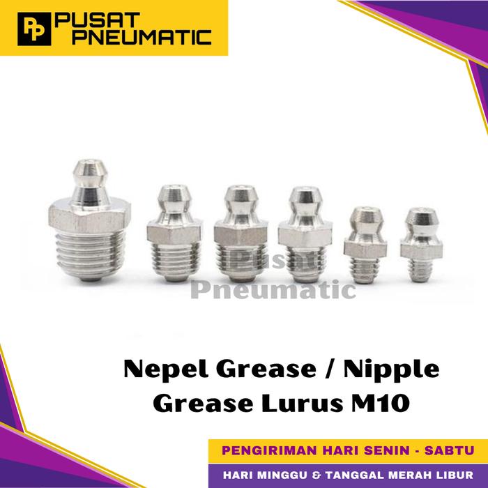 Jual M10 Nepple Gress Nipple Grease Straight Nepel Gris Lurus Drat 10 ...