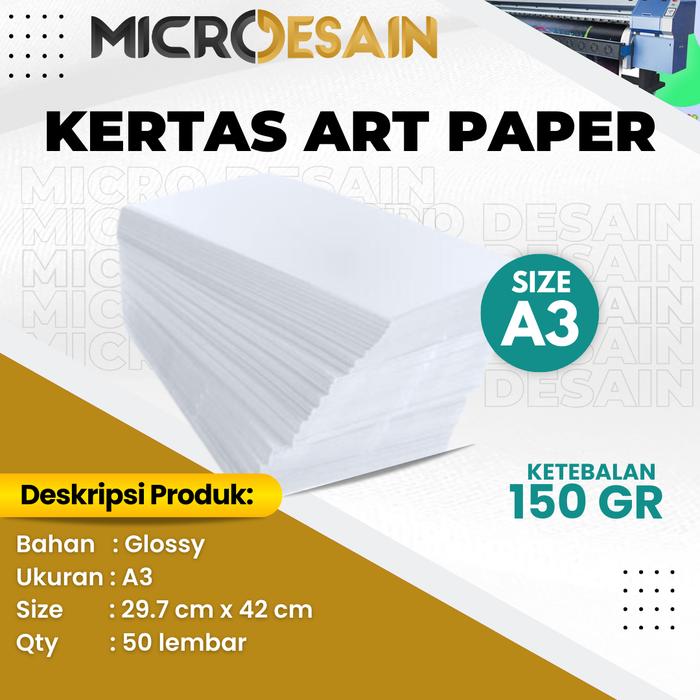 Jual Kertas Art Paper A3 150 gsm / Art Paper A3 150 Gr - Isi 50 lembar ...