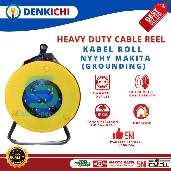 Jual kabel roll makita 100 meter 2000 watt kuning - Kuning Cover, 3x0 ...