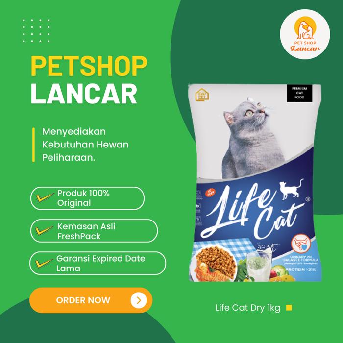 Jual Makanan Kucing Life Cat Dry Food 1Kg - Kab. Tangerang - Petshop ...