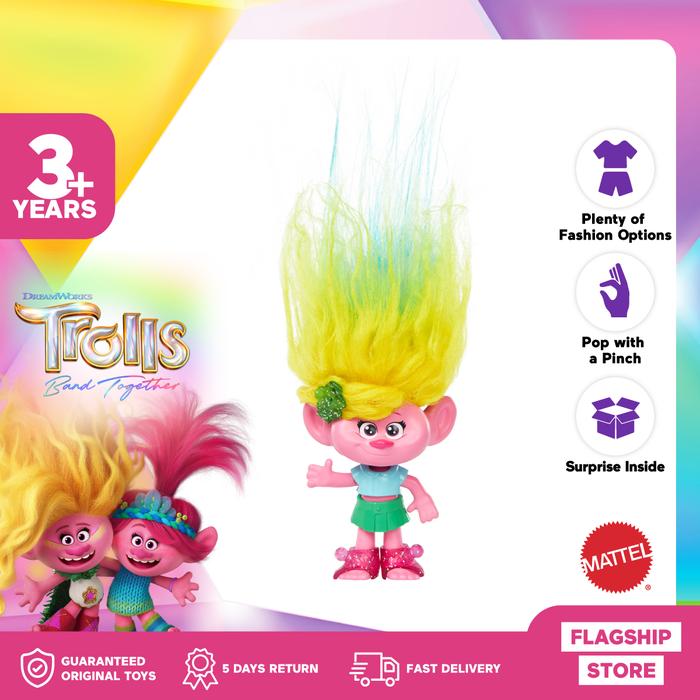Promo Trolls Band Together Yellow Hair Pops - Mainan Action Figure ...