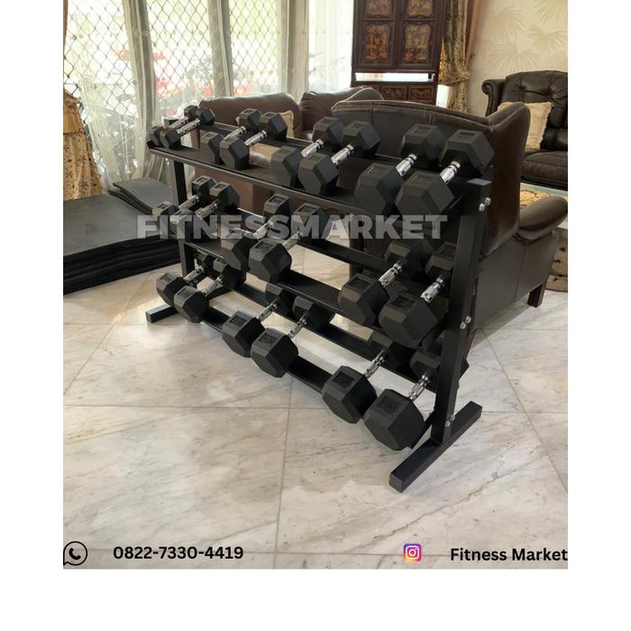 Jual 1 Set Dumbell Hex Hexagonal Set 2.5kg-25kg + RACK - Jakarta Selatan - Fitness Market ...