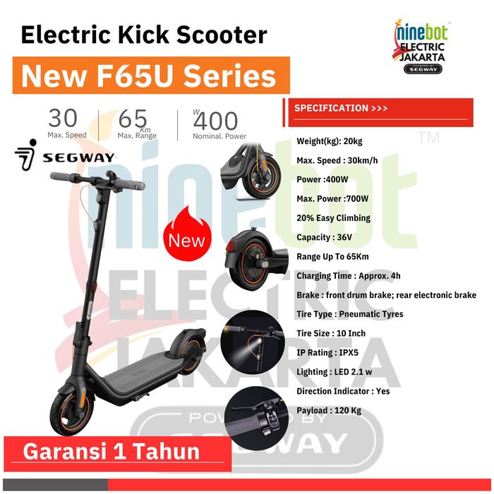 Jual New Segway Ninebot Kickscooter Series F65 / F65u Range 65km Di ...