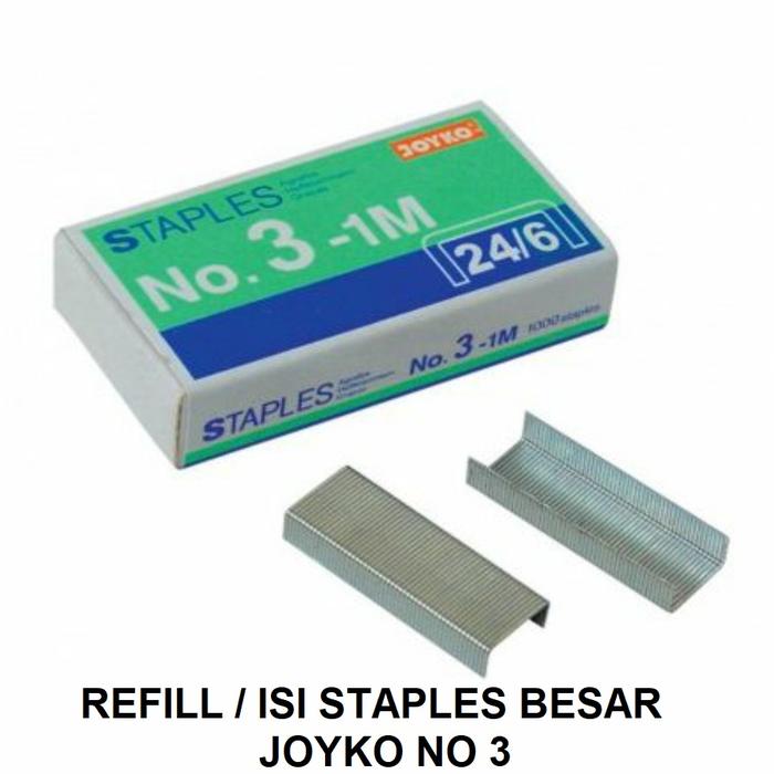 Jual REFILL ISI STAPLES BESAR No 3 JOYKO KENKO STEPLER HEKTER NO 3-1M ...