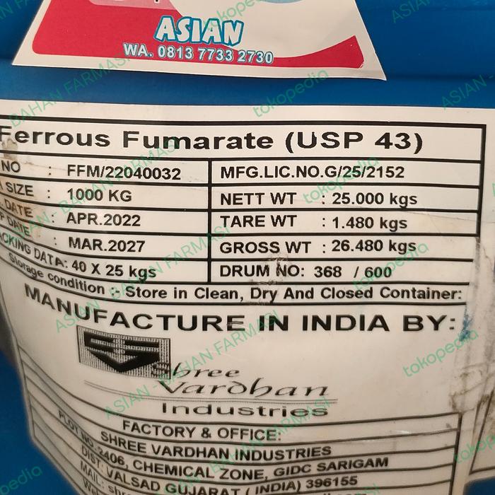 Jual Fe Fumarat - Ferrous Fumarate - Fero - Iron - Besi - 10 g - Kota ...